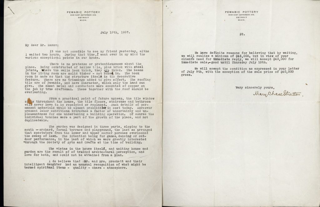 Timeline – William B and Mary Chase Stratton House